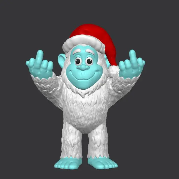 Props & Terrain STL Download - middle finger Christmas yetiby Mr3DBeast