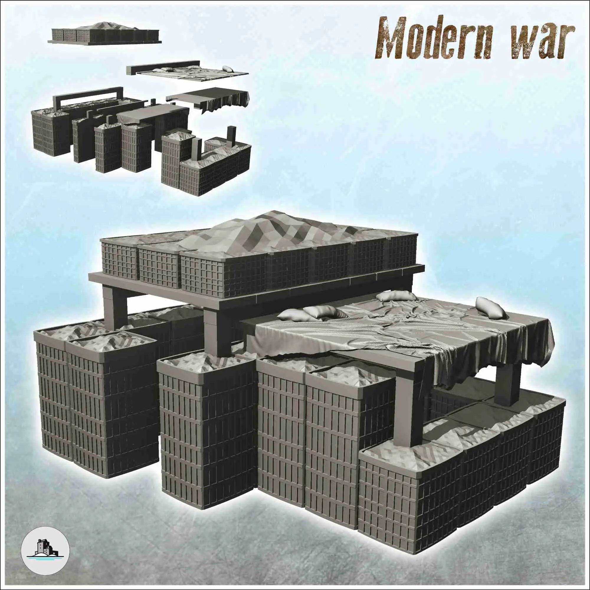 Props & Terrain STL Download - Fortified shooting range with roof and ...