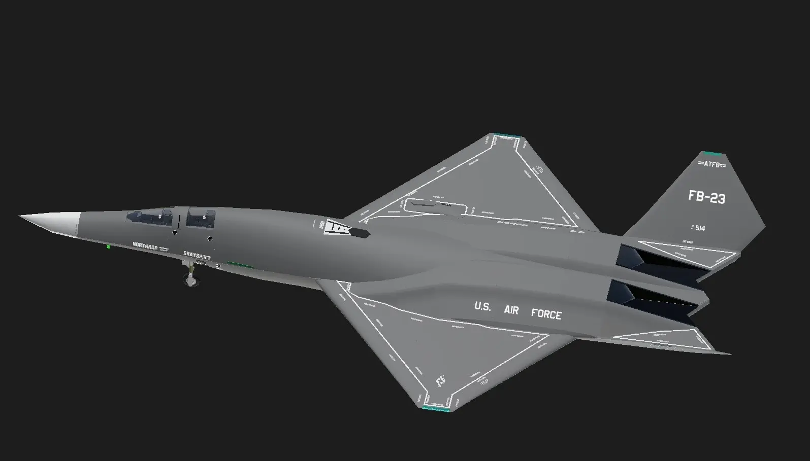 Vehicles & Machinery STL Download - Northrop F/B-23 Rapid Theater ...