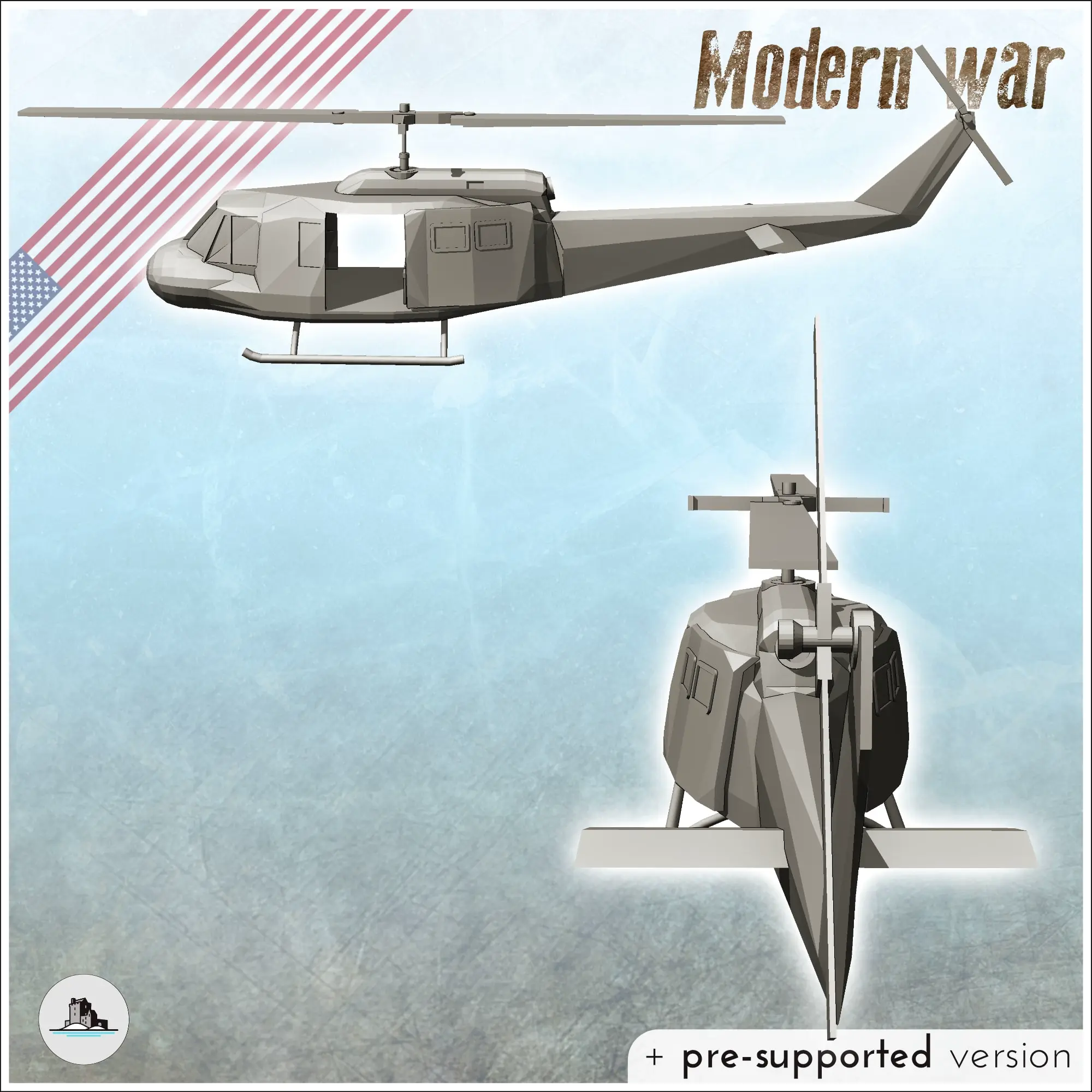 Other STL Download - Bell UH-1 Iroquois Huey helicopter - miniatures ...