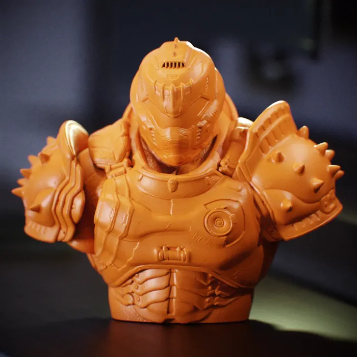 Free Characters & Creatures STL Download - Slayer Bust of Doom The Dark Ages Fan Artby greencatpoly