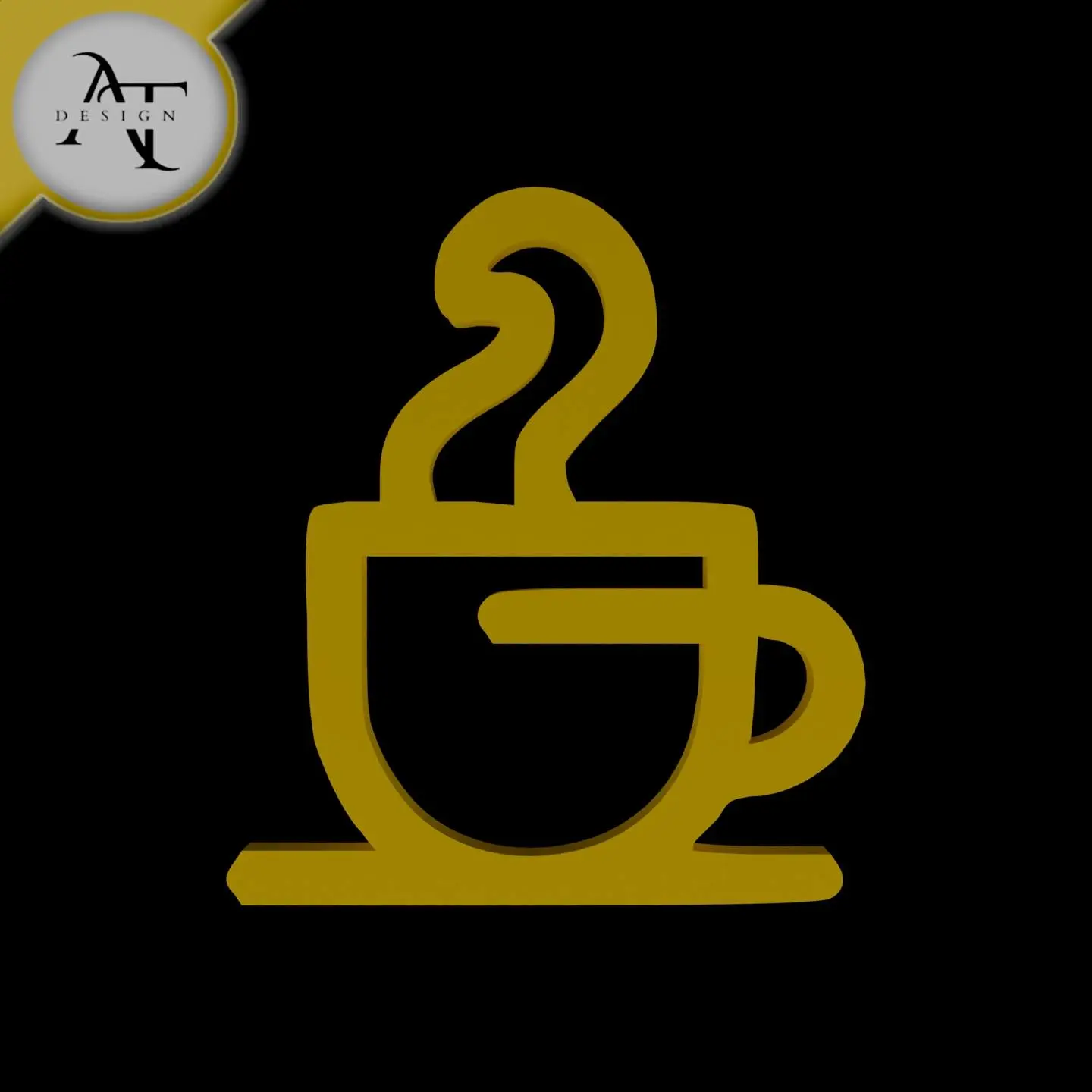 Free Digital Art STL Download - Simple Coffee Cup Symbol - 2D Artby AT ...