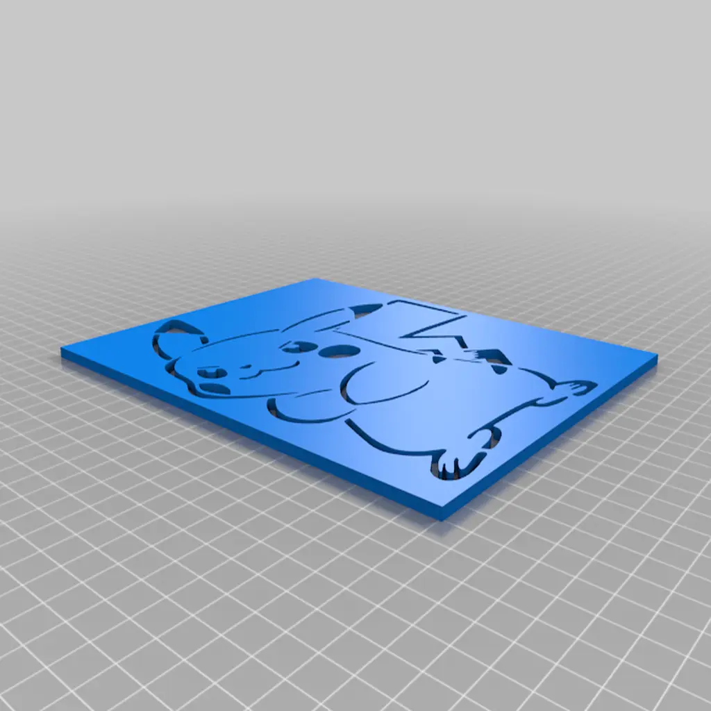 Free Other STL Download - Pikachu stencil 3by SMT_M 🦊