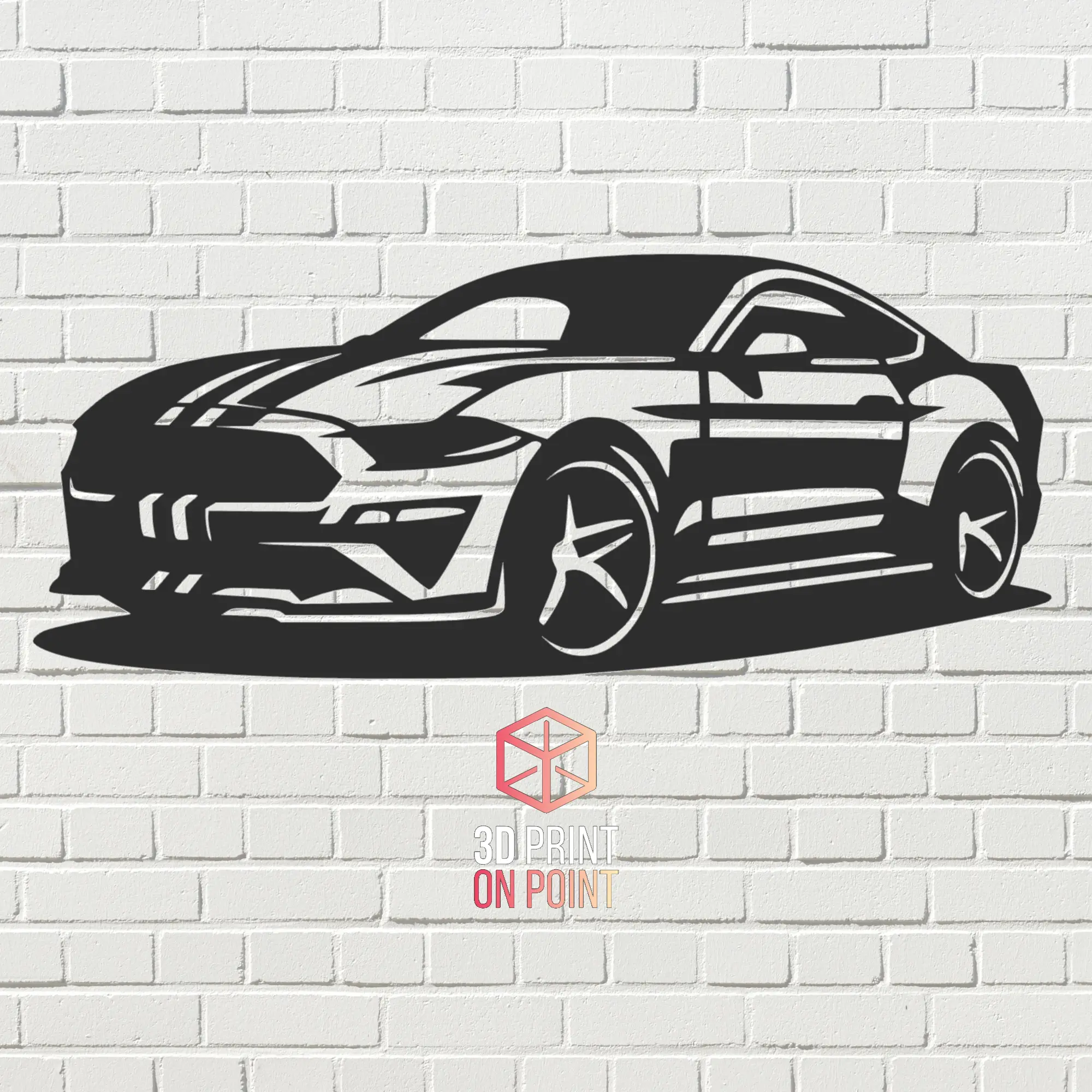 Free Digital Art STL Download - FORD MUSTANG | 2D WALL ARTby 3DPrintOnPoint