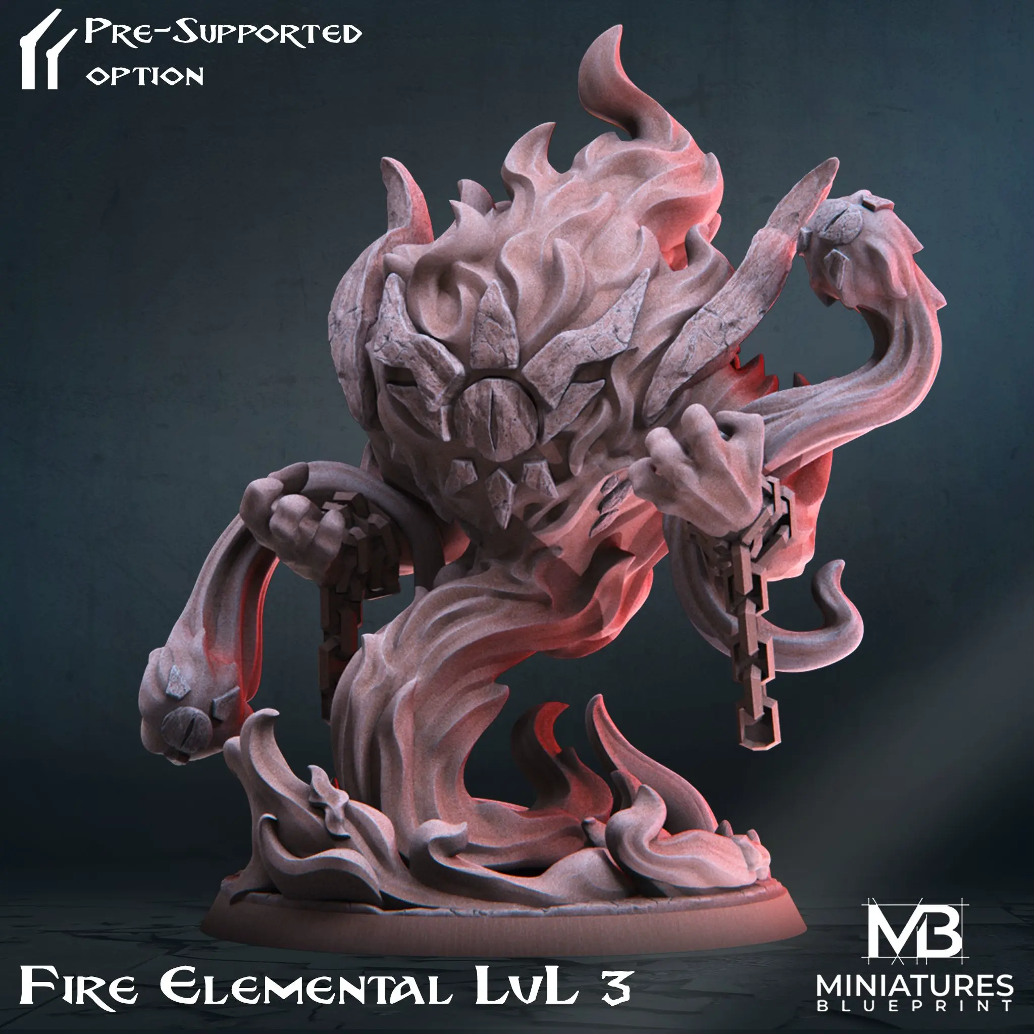 Characters & Creatures STL Download - Fire Elemental - LvL 3by ...