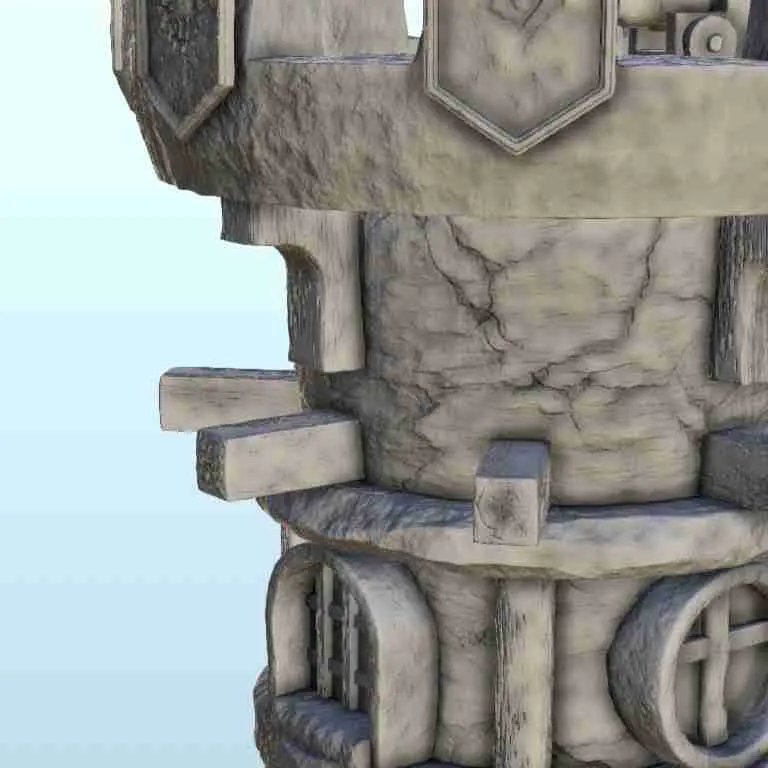 Miniature Games & Accessories STL Download - Rounded tower with canons ...