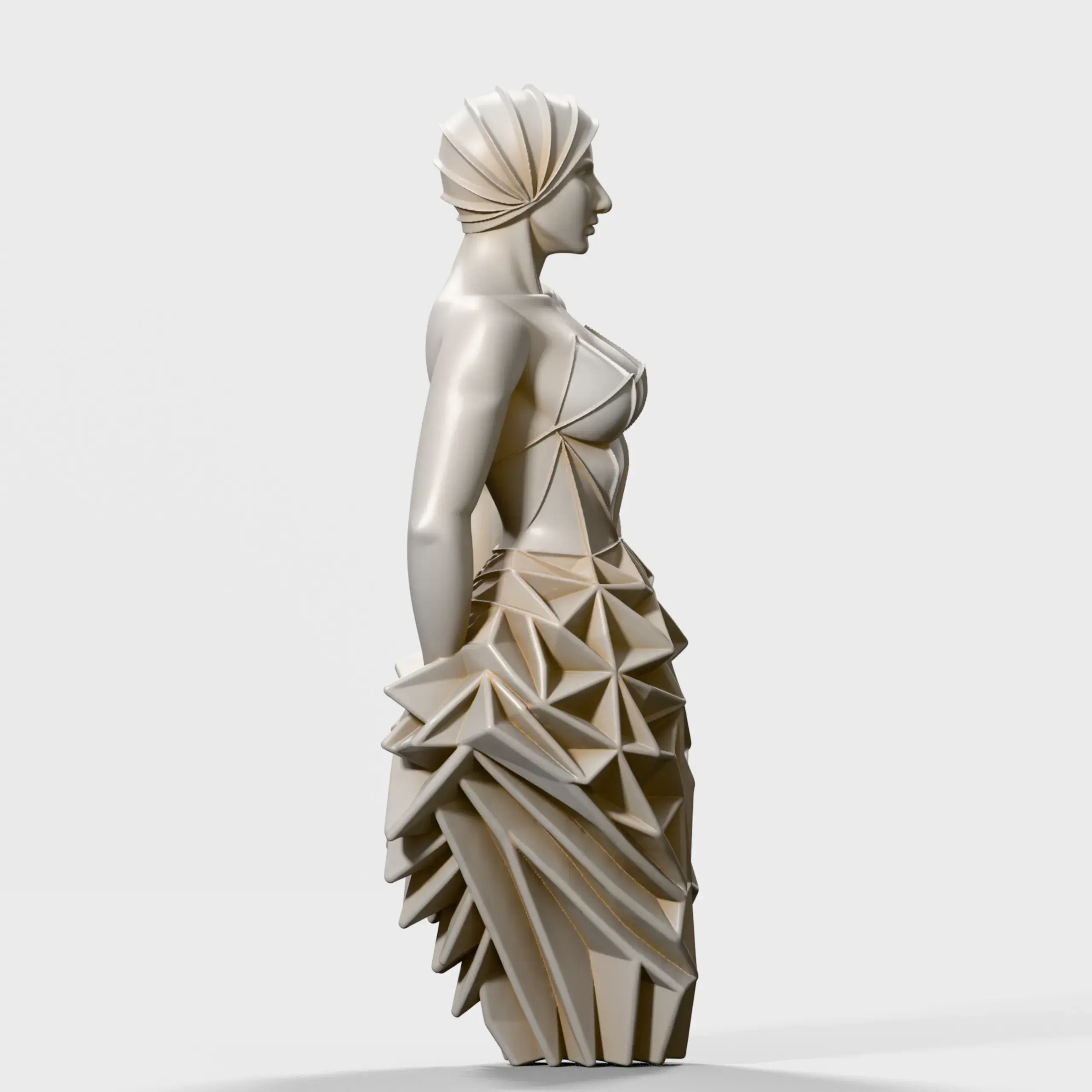 3D Printer Files | 3MF File | Paper Woman Sculpture | Creality Cloud