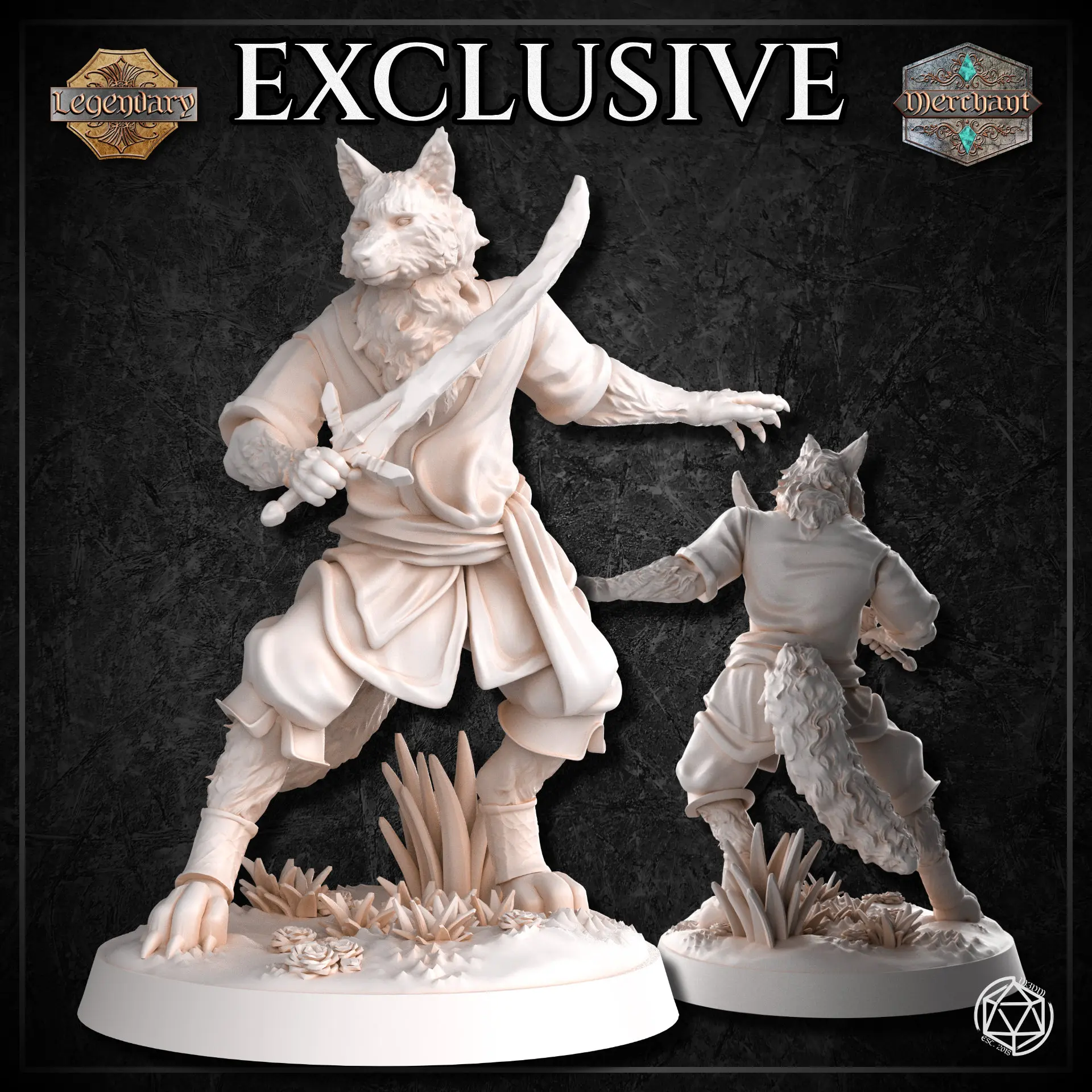 Characters & Creatures STL Download - Wolffolk Ranger (Action)by M3DM
