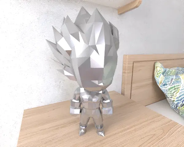 Characters & Creatures STL Download - Mini Vegeta Dragon Ball Lowpoly ...