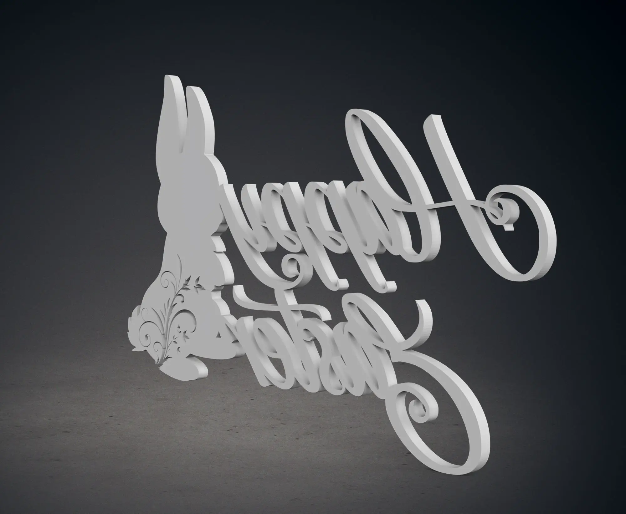 Digital Art STL Download - HAPPY EASTER SIGNby César_Cruz