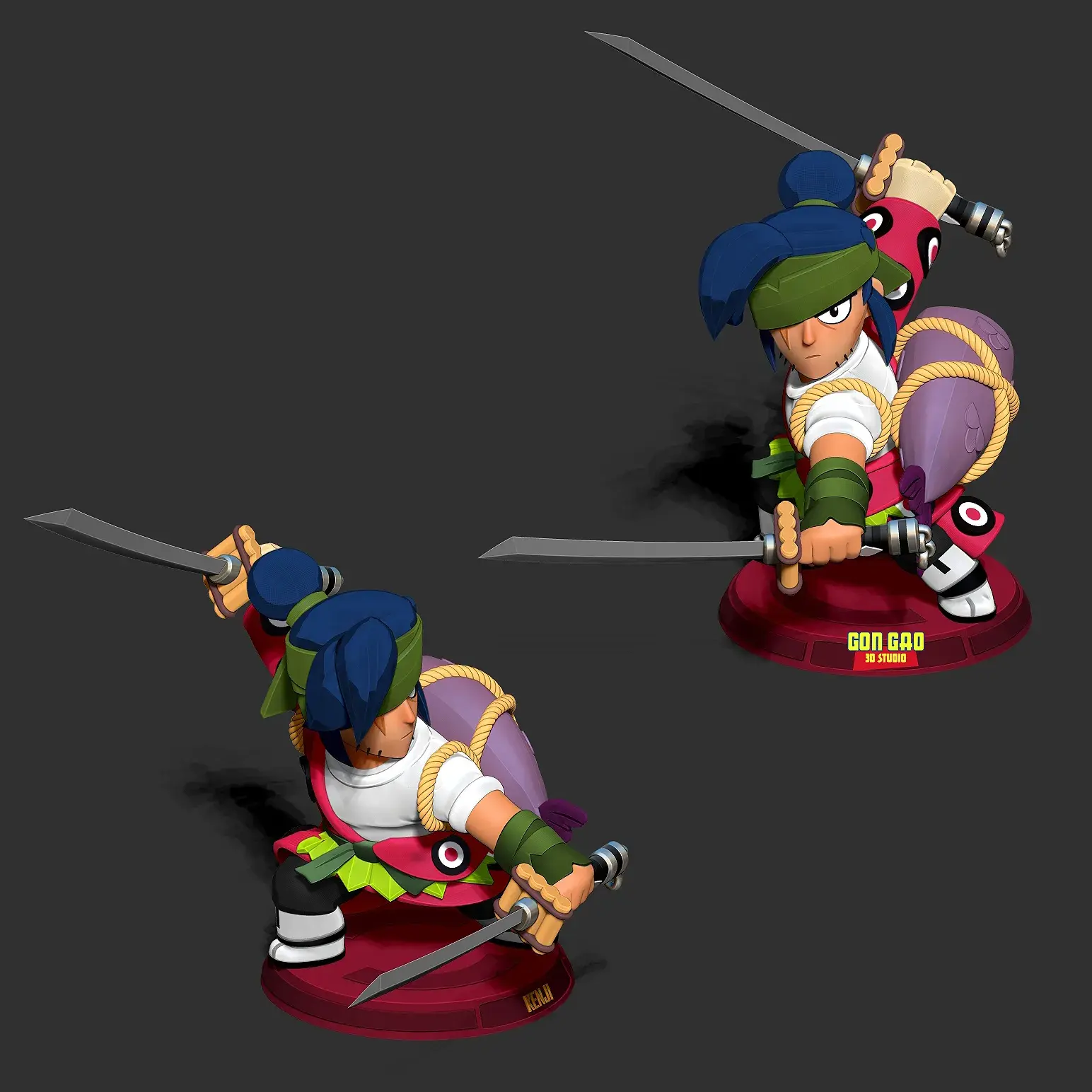 Sculptures & Artworks STL Download - Kenji - Ready to fightby nlsinh