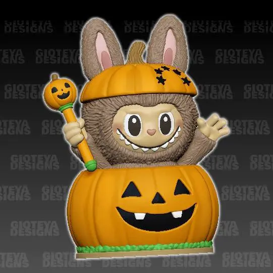 Sculptures & Artworks STL Descarga - Labubu Pumpkin Halloween Party ...