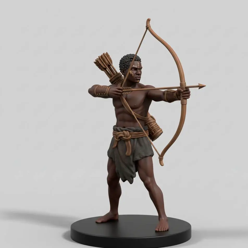 3D Printer Files | 3MF File | African Archer Male Miniature | Creality ...