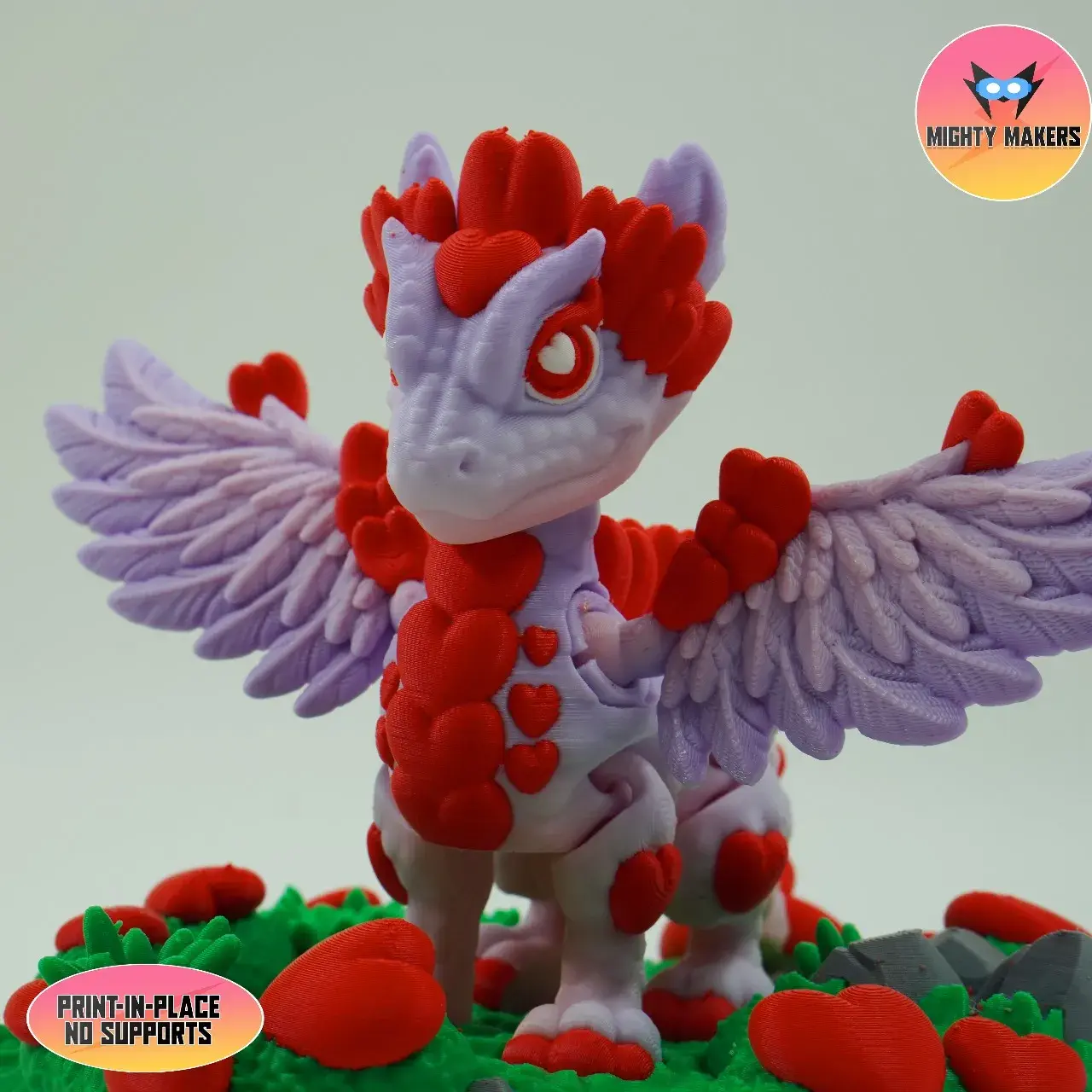 Characters & Creatures STL Download - PRINT IN PLACE FLEXI VALENTINE DRAGON ARTICULATEDby Mighty ...