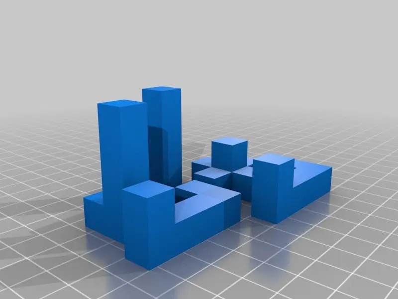 Free Board Games & Card Games STL Download - Three Hexacube Construction Puzzles by SMT_M 🦊