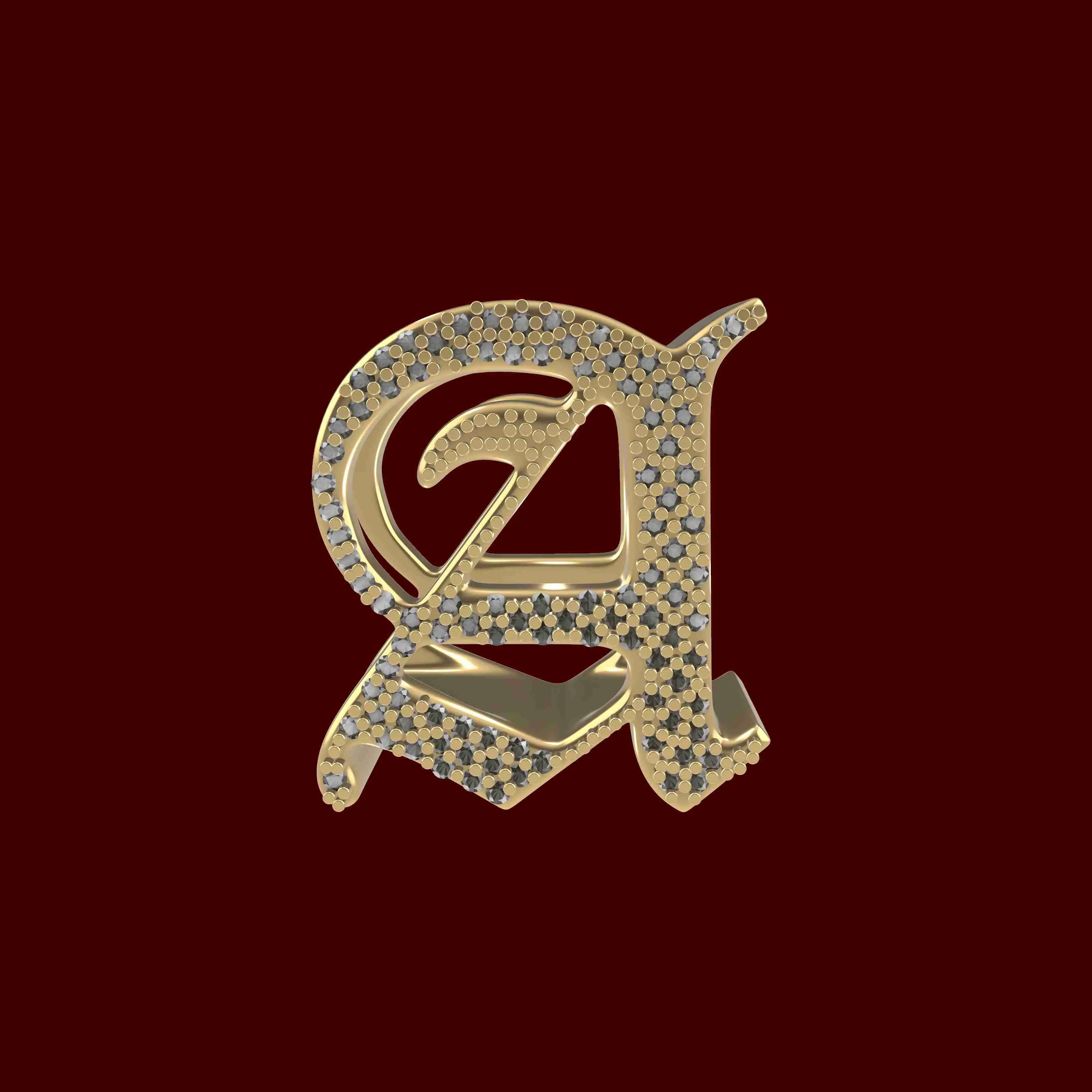 A Letter Diamond Pendant 3d Model | 3D models download | Creality Cloud