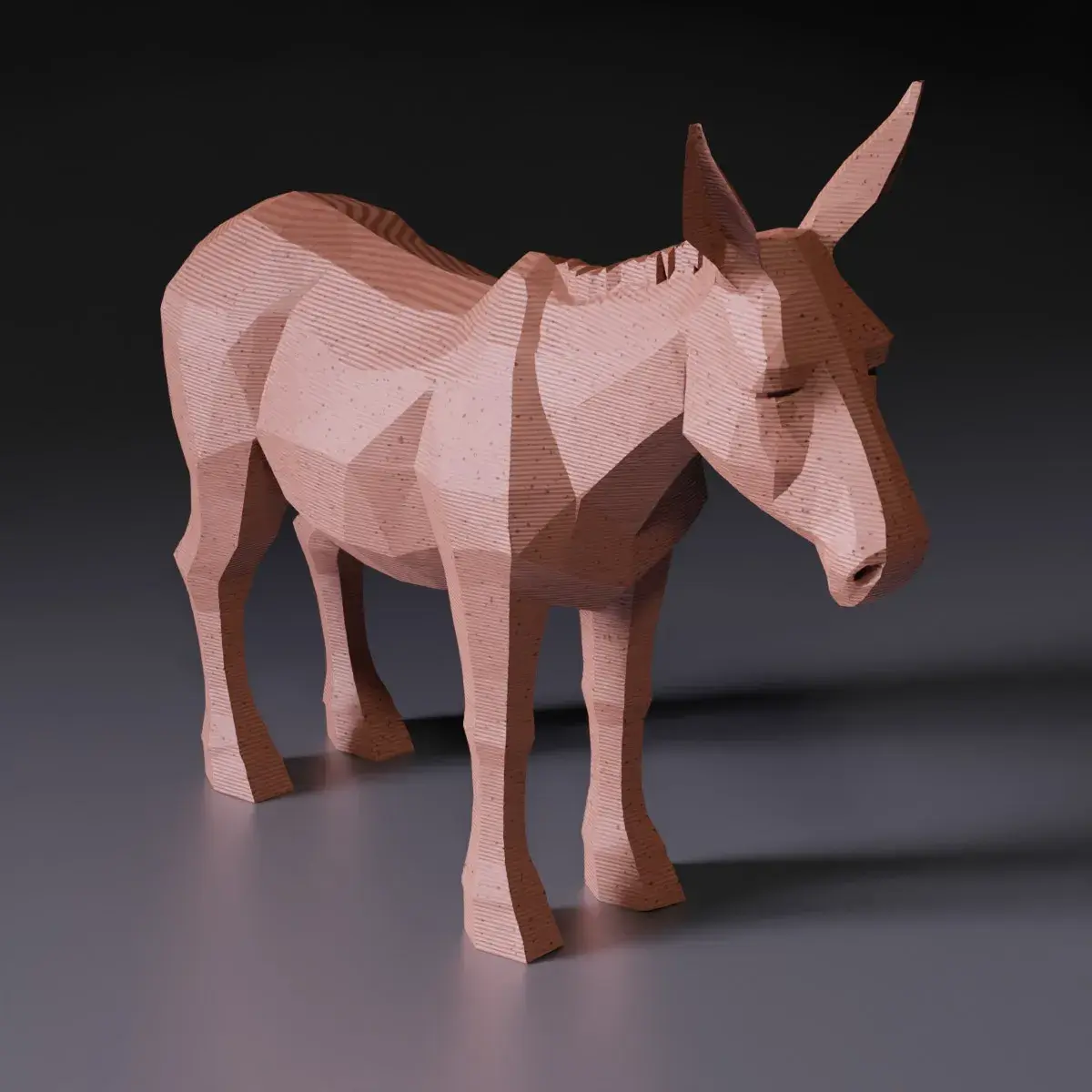 3D Printer Files | 3MF File | Donkey low-poly figurine | Creality Cloud