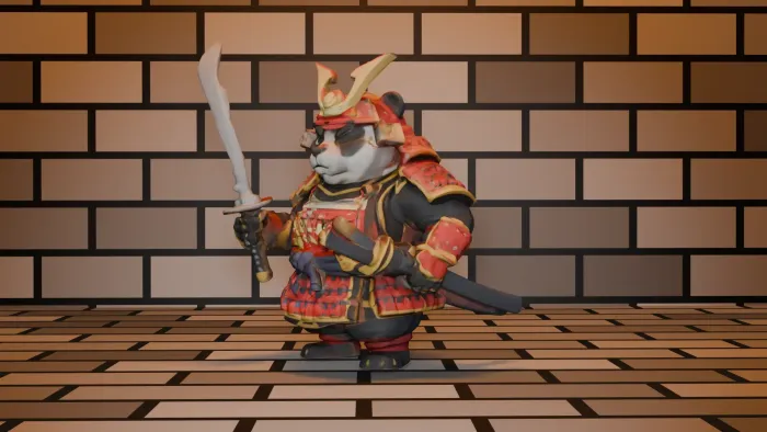 Бесплатная Characters & Creatures STL Download - Samurai Panda – panda ...