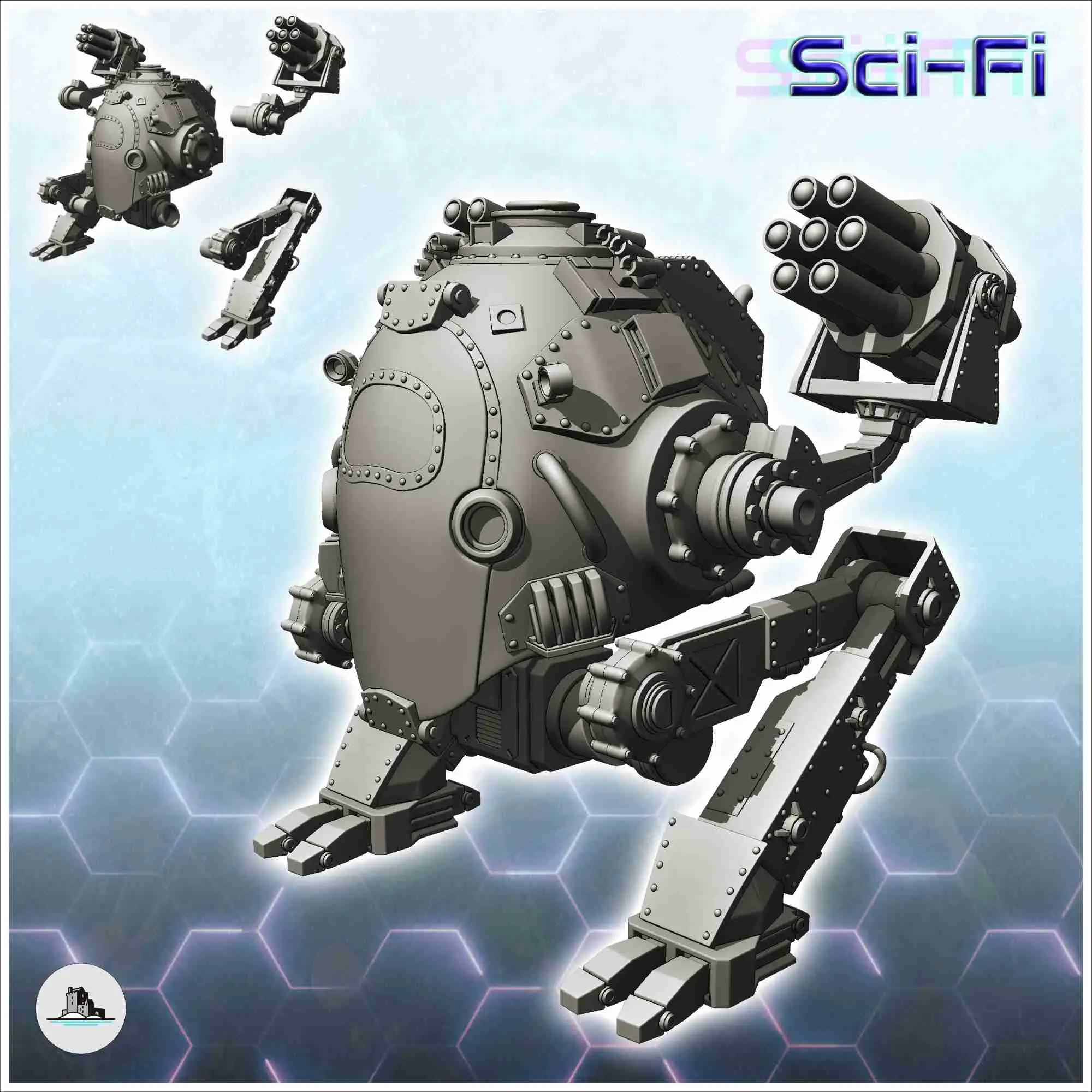 Dhinlos combat robot (27) - miniatures w40k scifi warhammer | 3D models ...