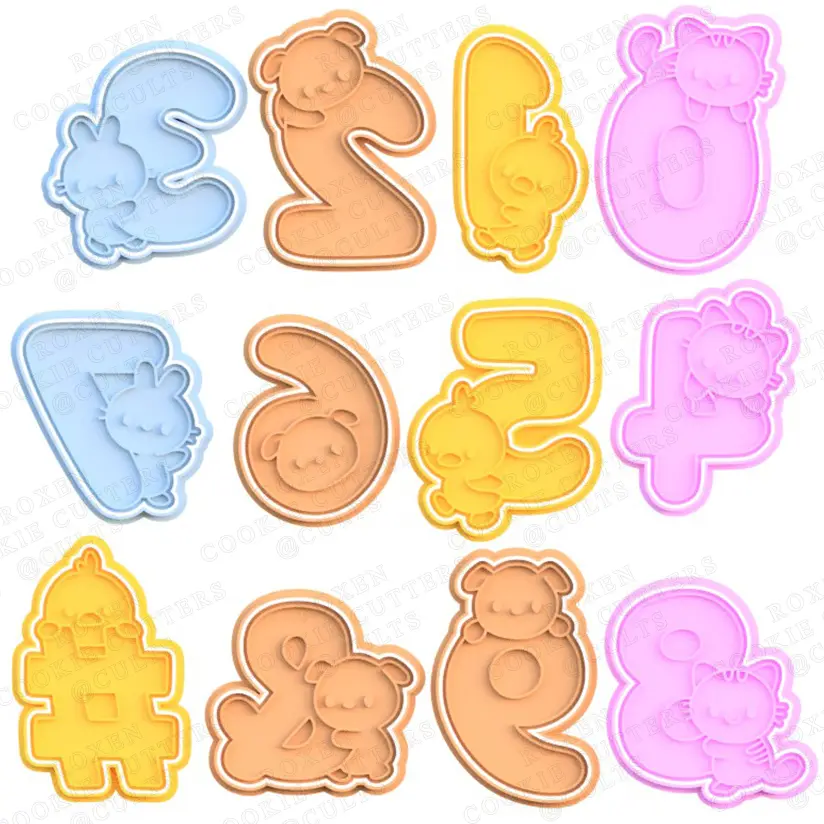 Board Games & Card Games STL Download - Cute animals numbers cookie ...