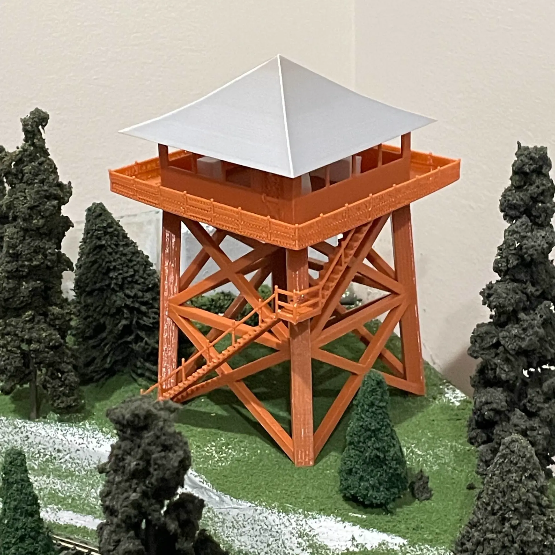 3D Printer Files | 3MF File | HO Scale (1:87) Fire Watch Tower (45.5 ...