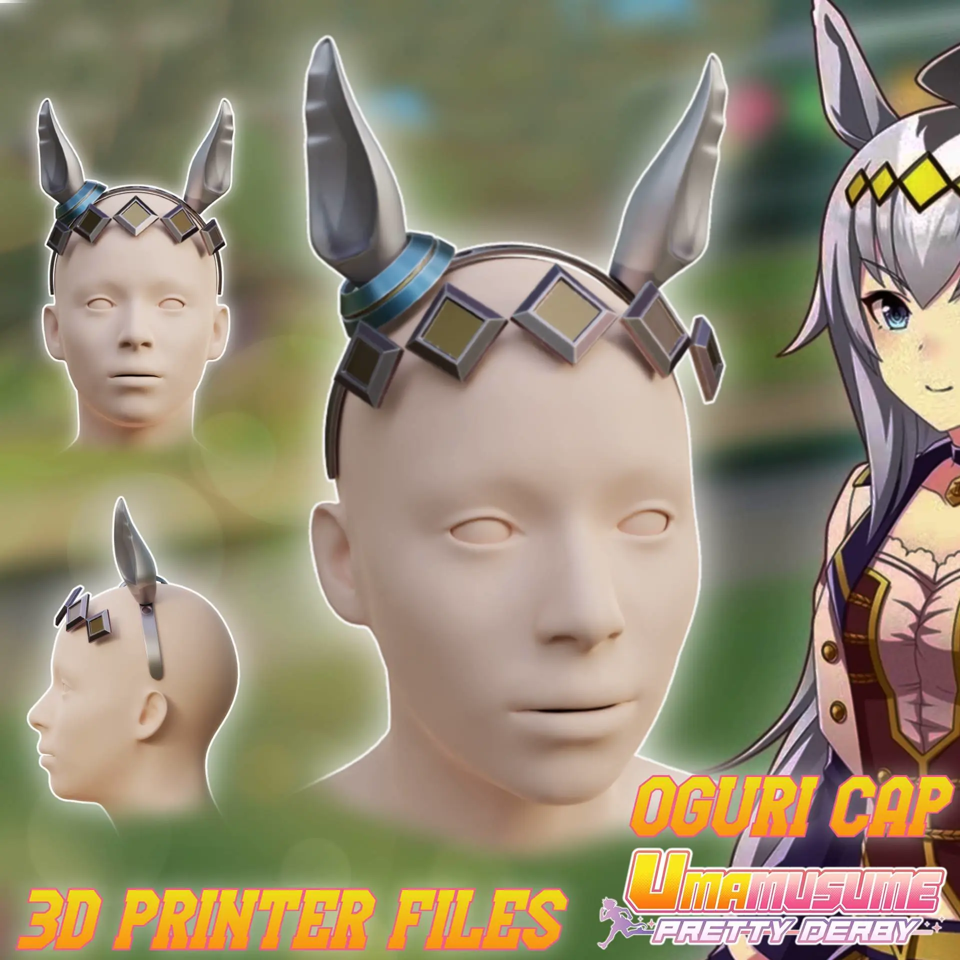 Cosplay STL Download - Oguri Cap Ears and hear Accessories Umamusume ...