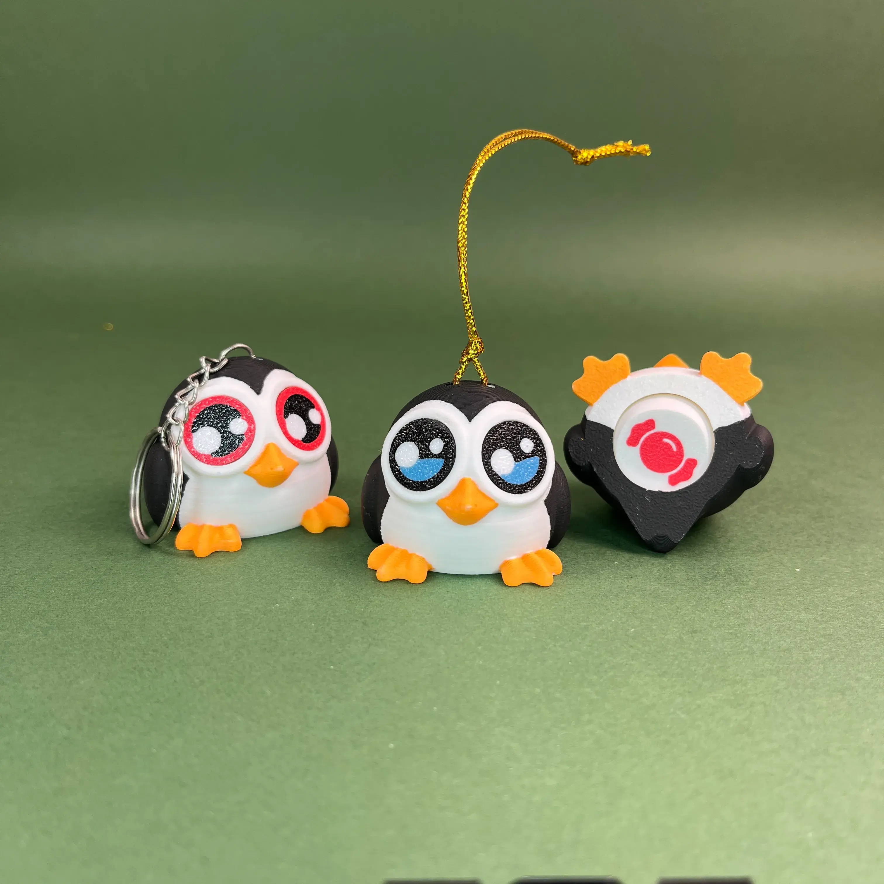 3D Printer Files | 3MF File | Kawa-Eyes! Penguin (keychain & fidget ...