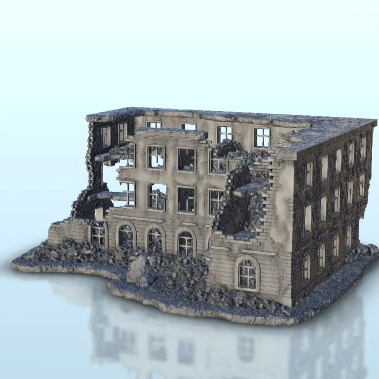 Other STL Download - Large urban building in ruins 22 - WW2 Terrain ...
