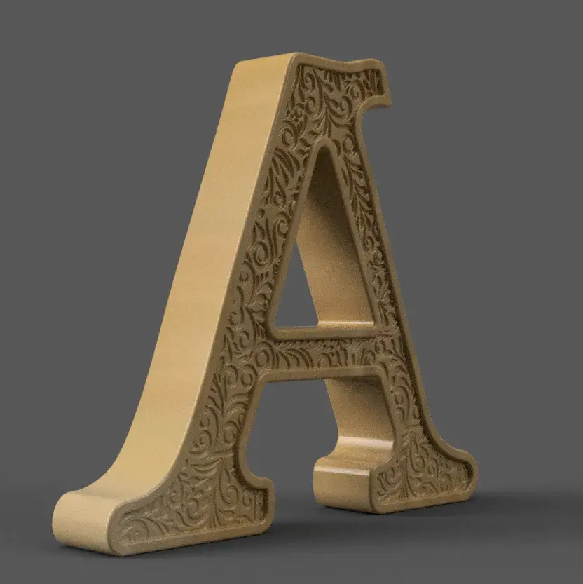 Other STL Download - Elegant Letter A 3D Model – Decorative Alphabet ...