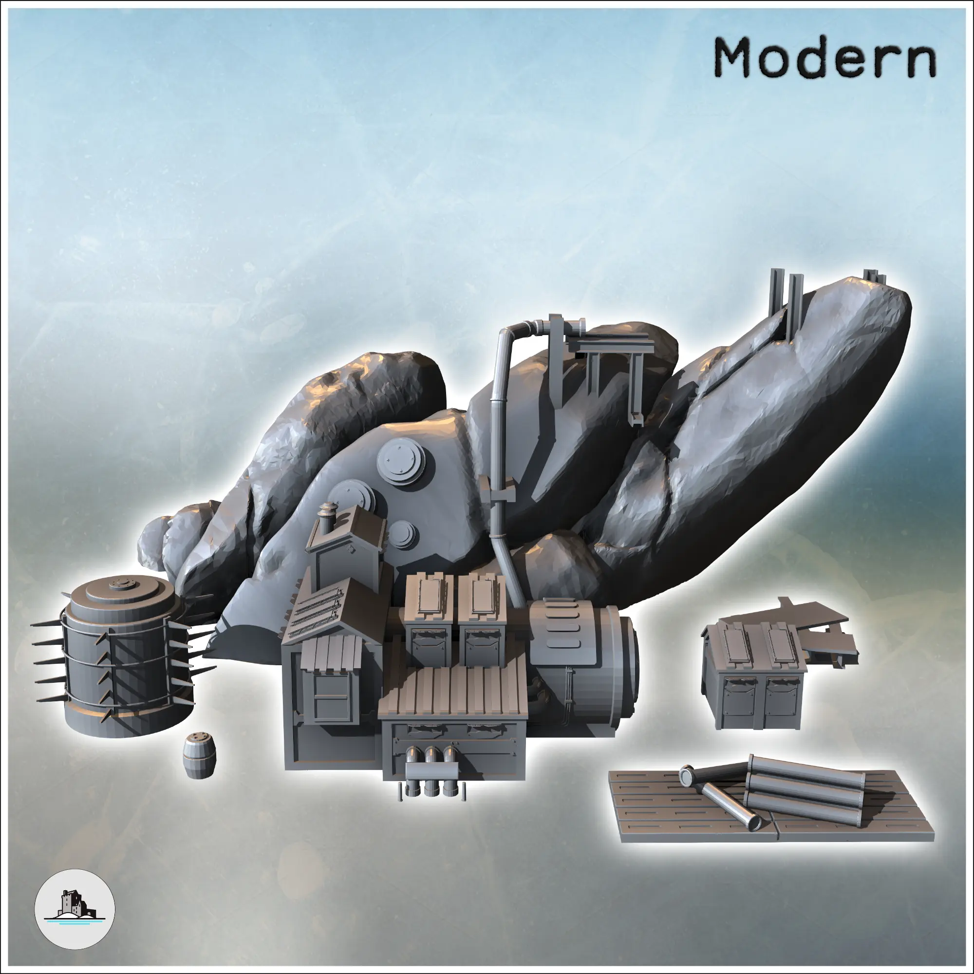 Other STL Download - Modern mine with extraction machines and a large ...