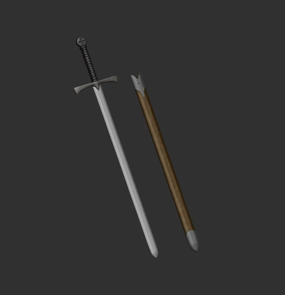 Miniature Games & Accessories STL Download - Épée Templier+ fourreau ...