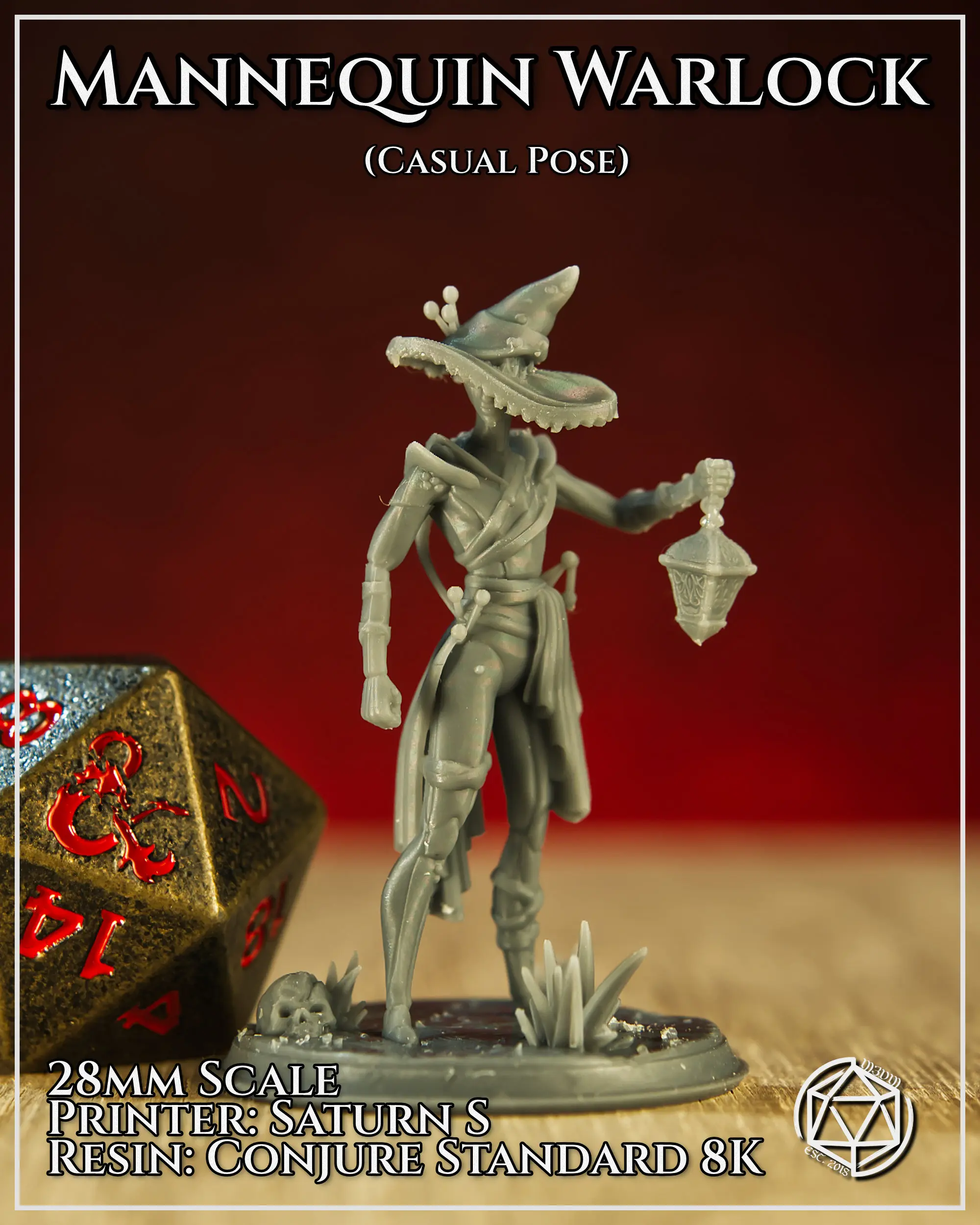 Characters & Creatures STL Download - Mannequin Warlock (Casual)by M3DM
