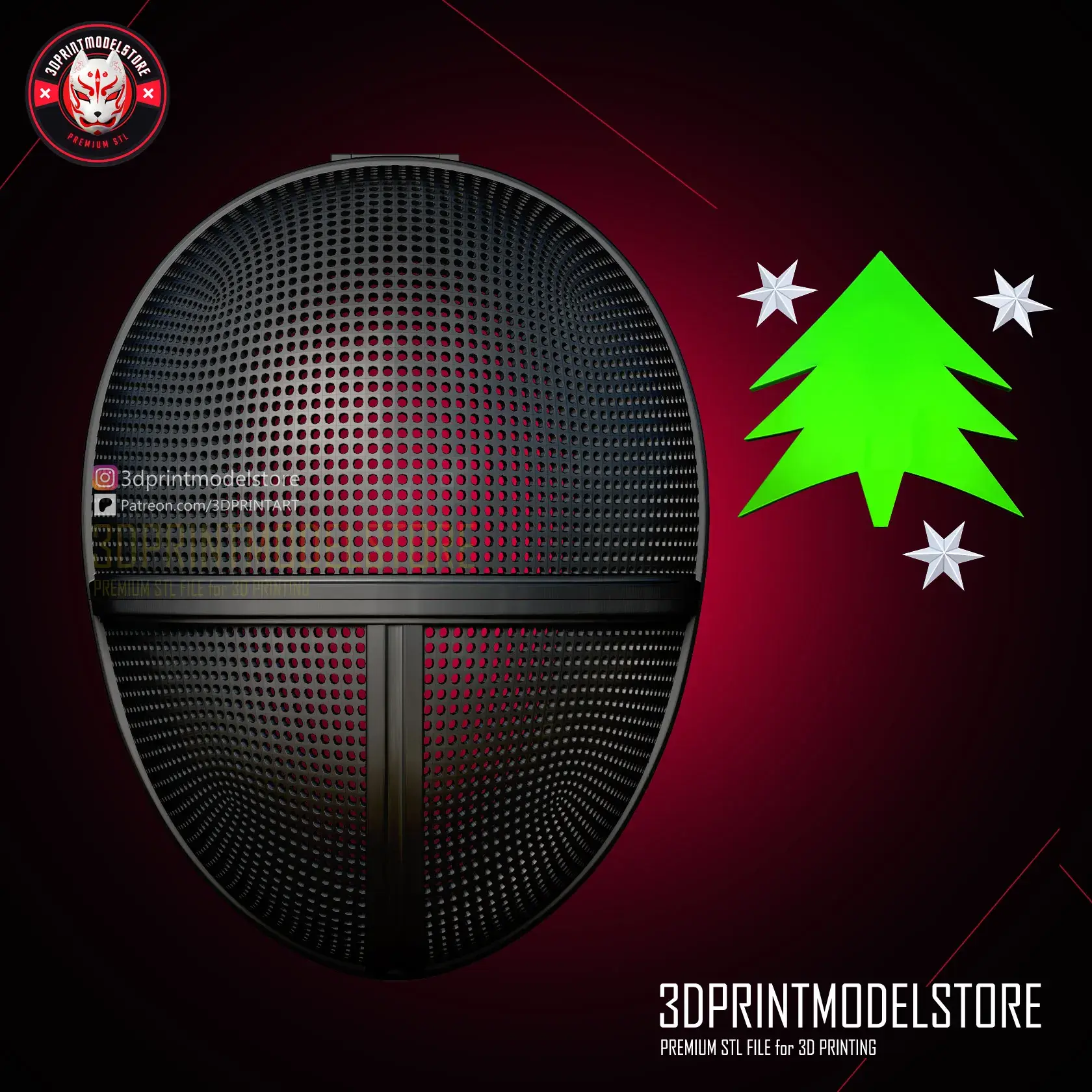 Cosplay STL Download - Squid Game Soldier Mask Happy Christmas Cosplay ...