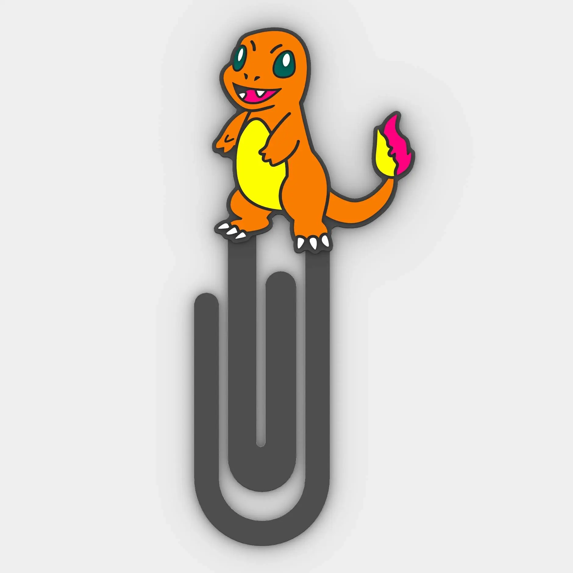 Other STL Download - Paperclip CHARMANDER POKEMON - bookmarkby Teo3D_Rk