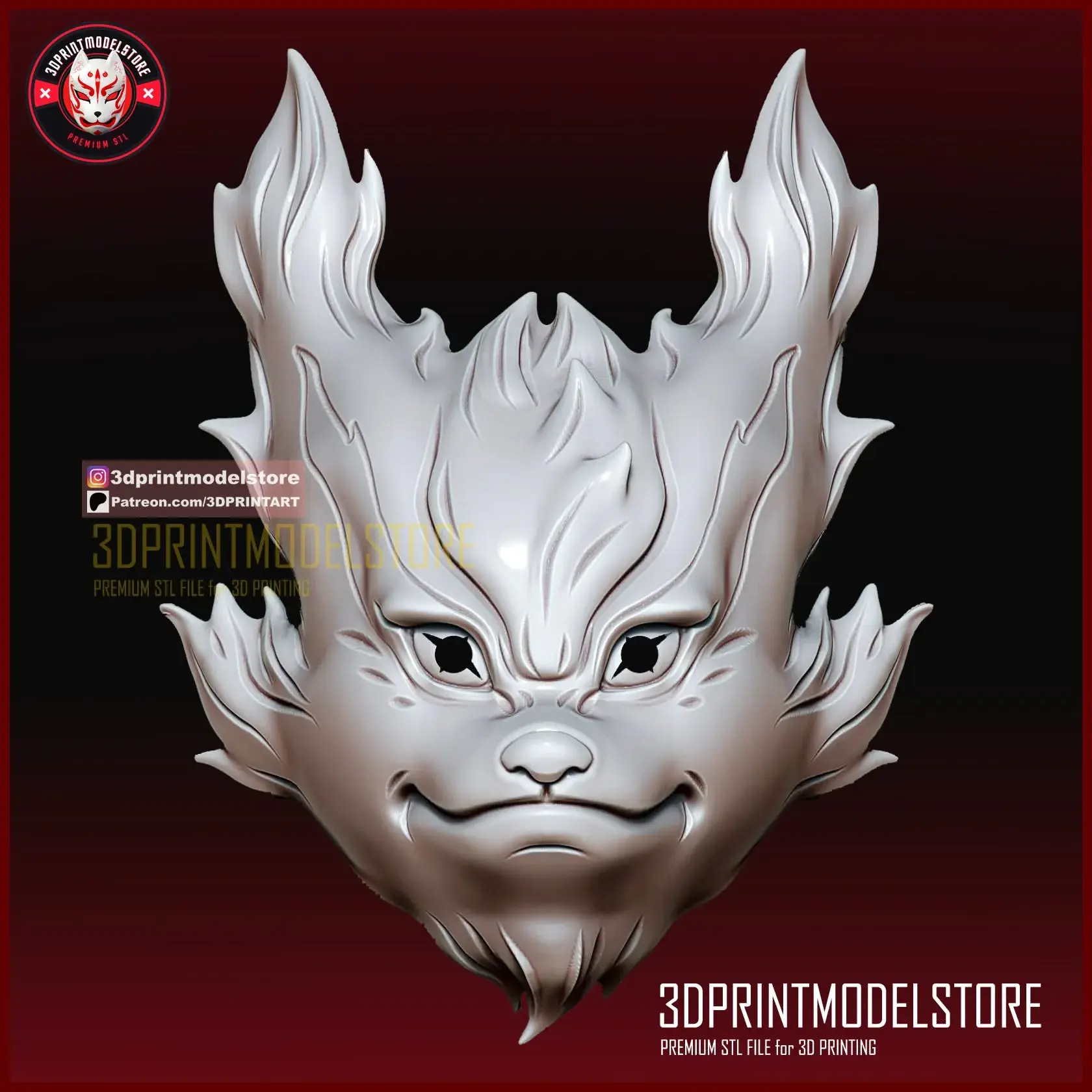 Cosplay STL Download - Naruto Kurama Mask - Anime Cosplay Halloween ...