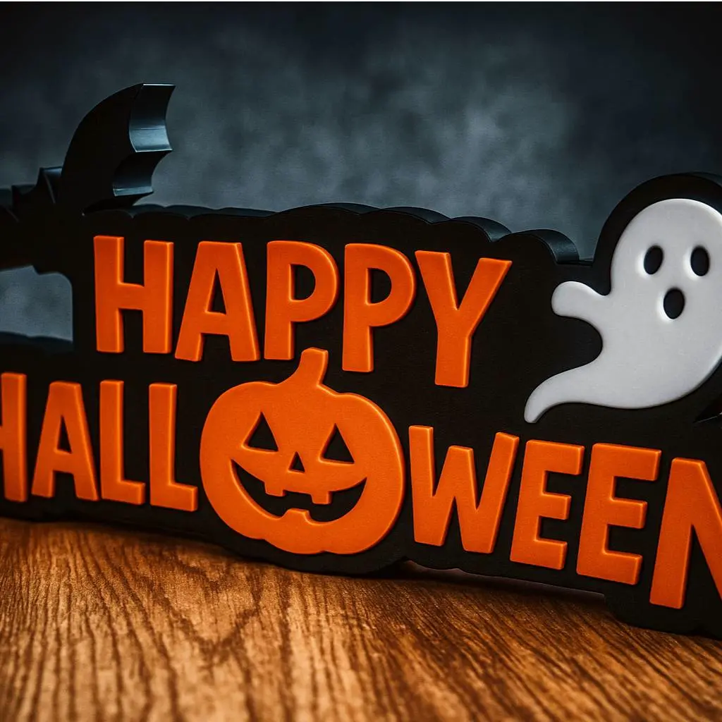 3D Printer Files | 3MF File | Happy Halloween Sign | Creality Cloud