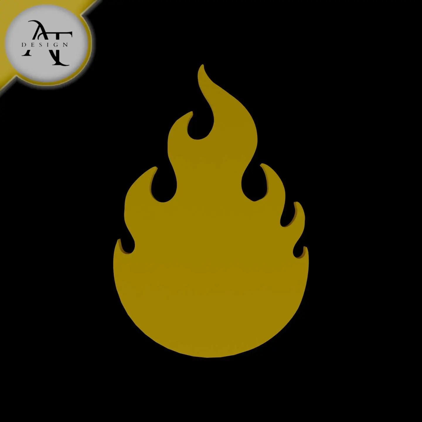 3D Printer Files | 3MF File | Simple Flame Symbol - 2D Art | Creality Cloud