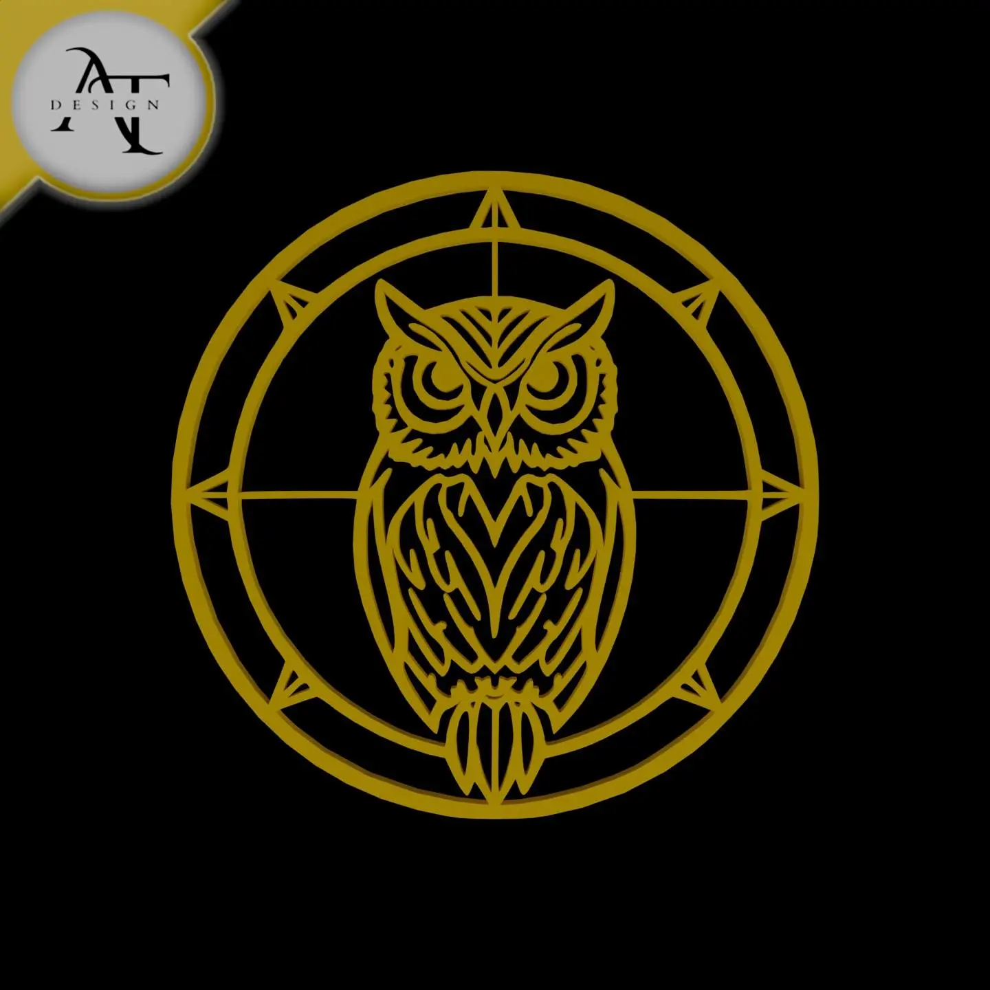 Home Decorations & Ornaments STL Download - Owl - Line Art - 2D Wall ...