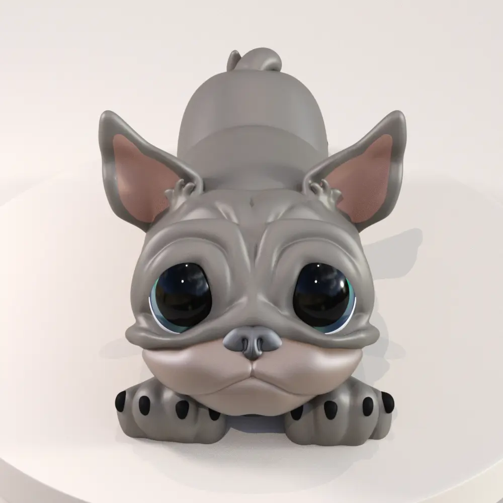 Sculptures & Artworks STL Download - "JUNIOR" THE FRENCHIE -FLOWER POT ...