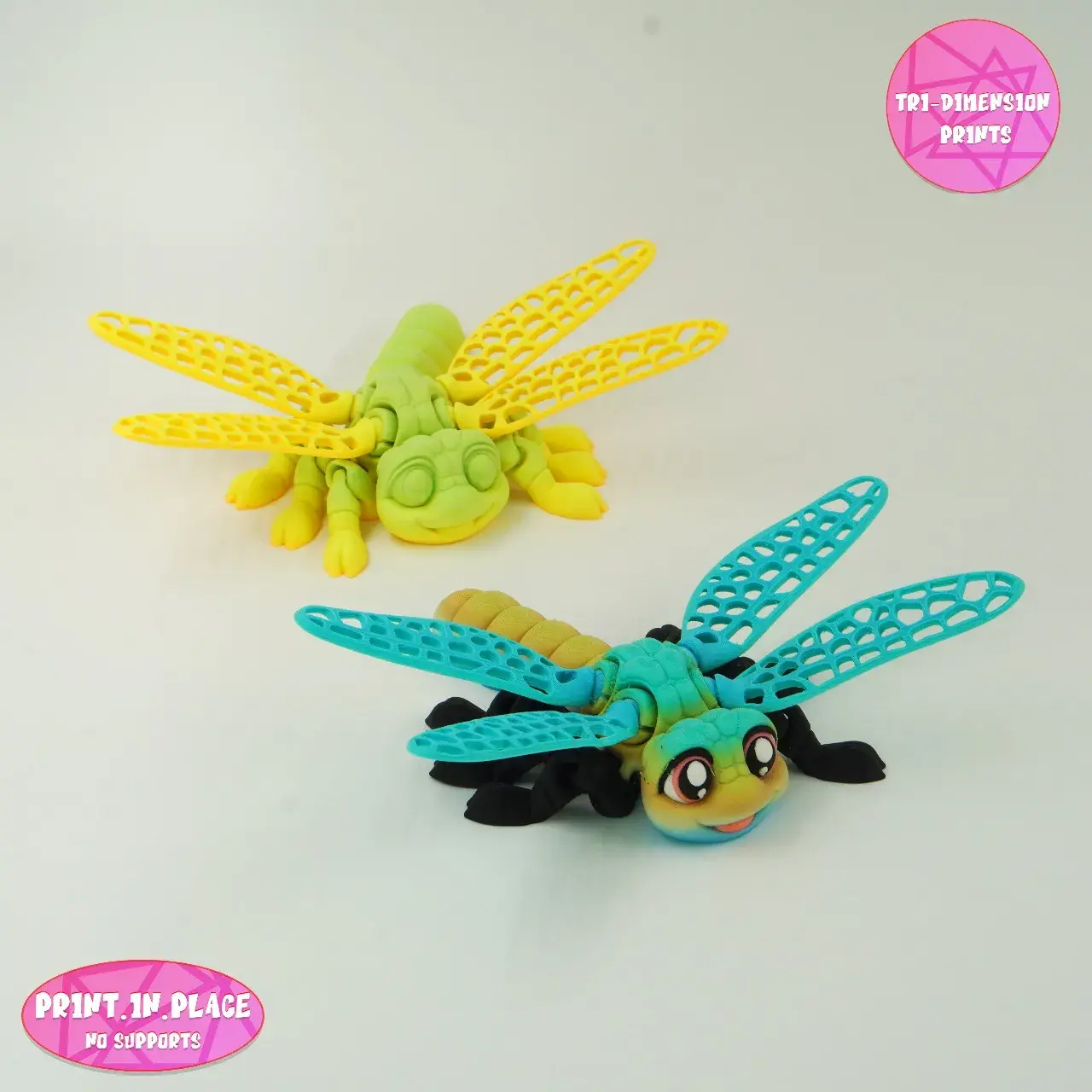 Digital Art STL Download - Flexi Dragonflyby Tri-Dimension Prints