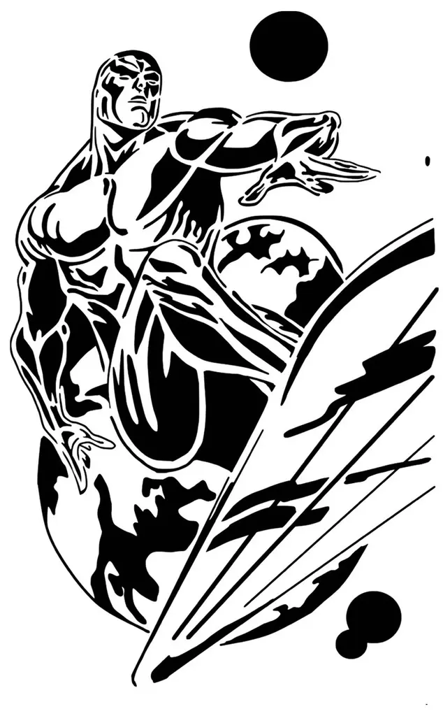 Free Digital Art STL Download - Silver Surfer stencil 2by SMT_M 🦊