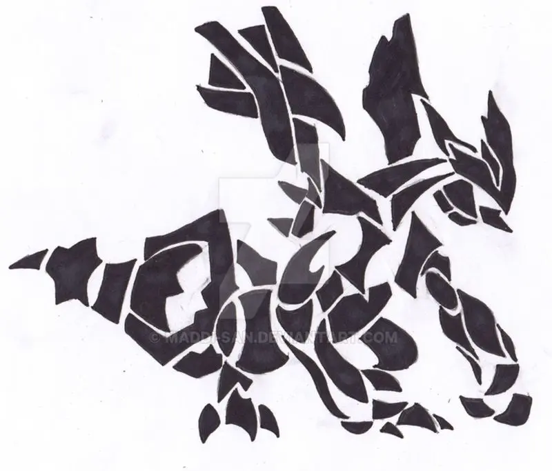 Free Digital Art STL Download - Zekrom kyurem stencilby SMT_M 🦊