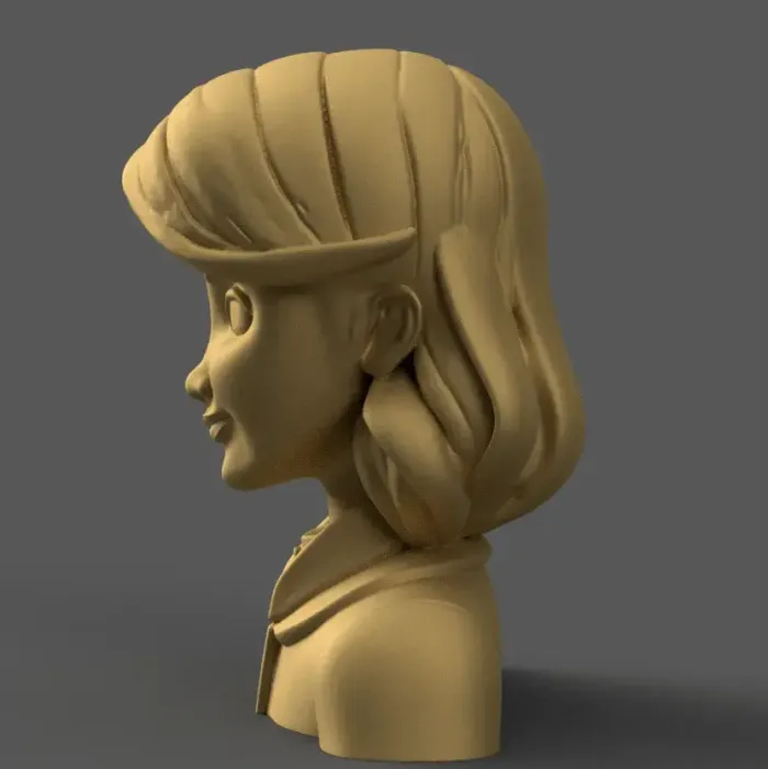 Sculptures & Artworks STL Download - Cute Cartoon Girl Bust – 3D ...