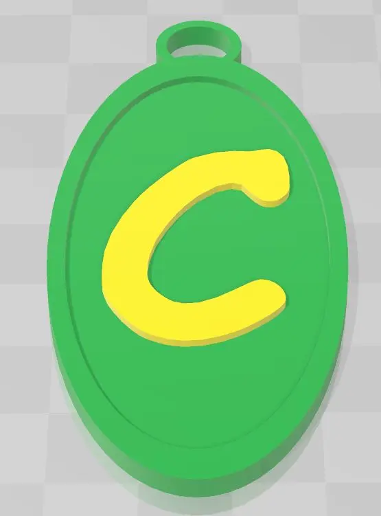 3D Printer Files | 3MF File | Alphabet Keychain - Letter C | Creality Cloud