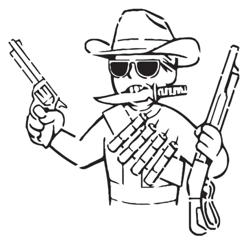 Free Characters & Creatures STL Download - Fallout Cowboy stencilby SMT_M 🦊