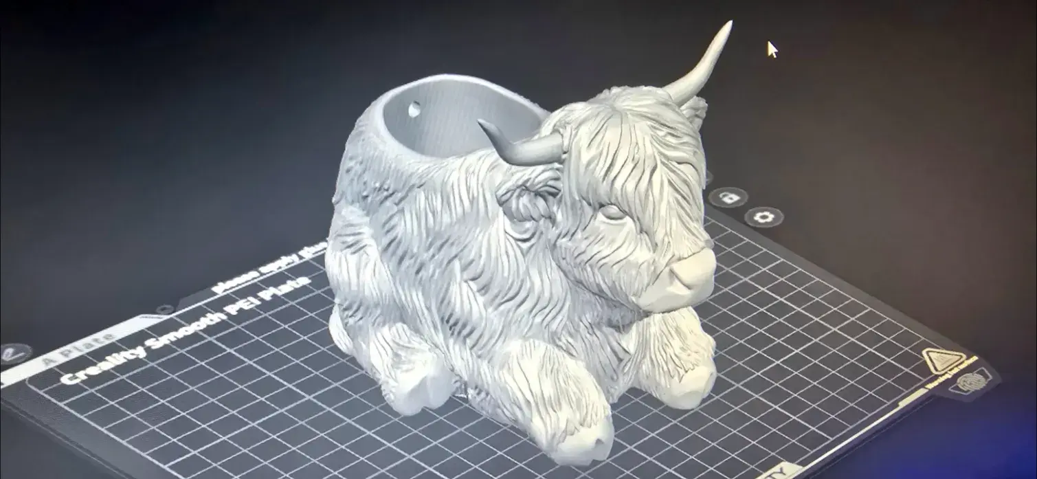 3D Printer Files | 3MF File | highland cow planter | Creality Cloud