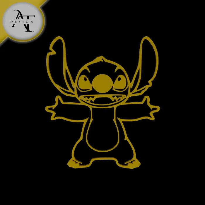 Home Decorations & Ornaments STL Download - Stitch - Line Art - 2D Wall ...