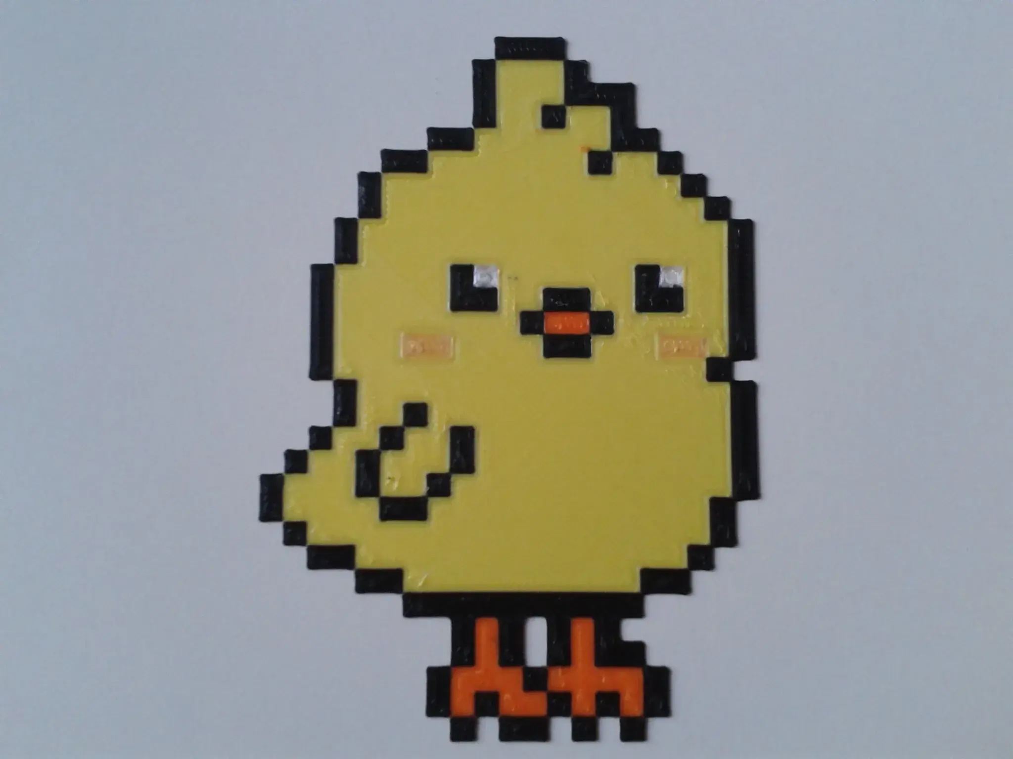3D Printer Files | 3MF File | chick-8-bit-pixel-art, 5 colors (by sub ...