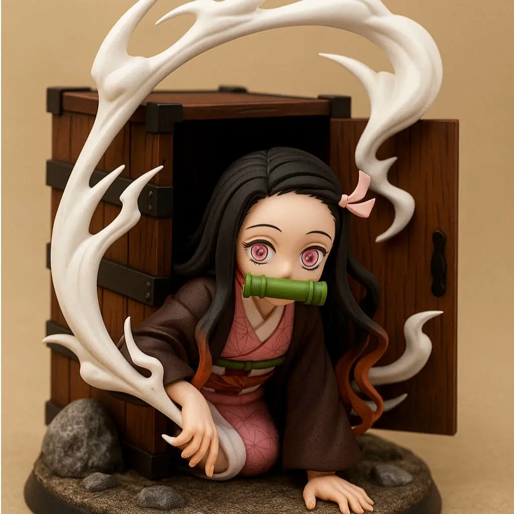 Sculptures & Artworks STL Download - Nezuko Diorama – Box Exit Scene ...