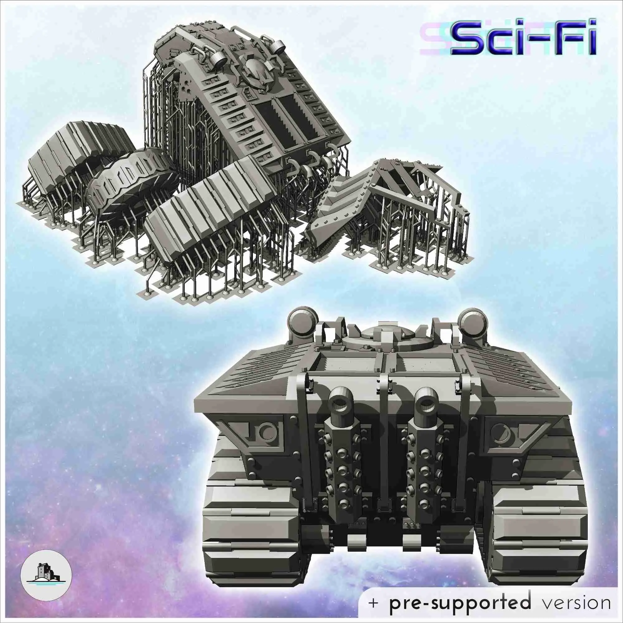 Other STL Download - Futuristic armored assault halftrack with front ...